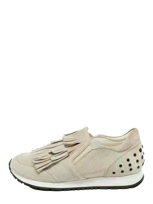 TOD'S Fringe Studded Slip-on Sneakers - Neutrals