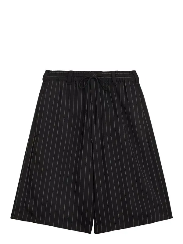 Y3 Pinstripe Drawstring Shorts - Black