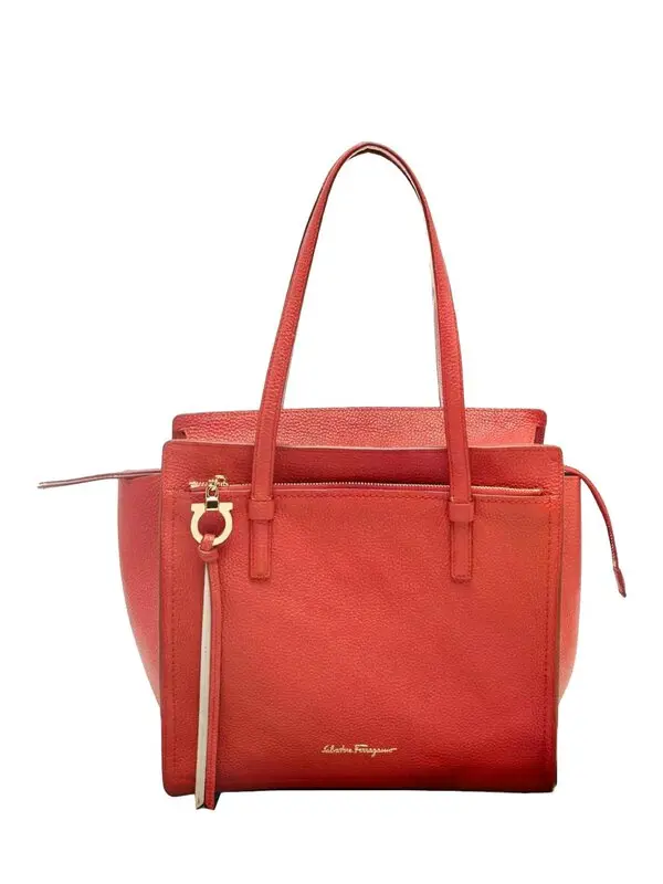 FERRAGAMO Amy Leather Tote Bag - Red