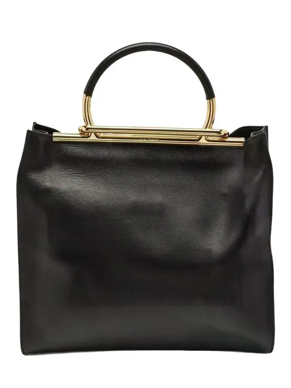 FERRAGAMO Frame Leather Tote Bag - Black
