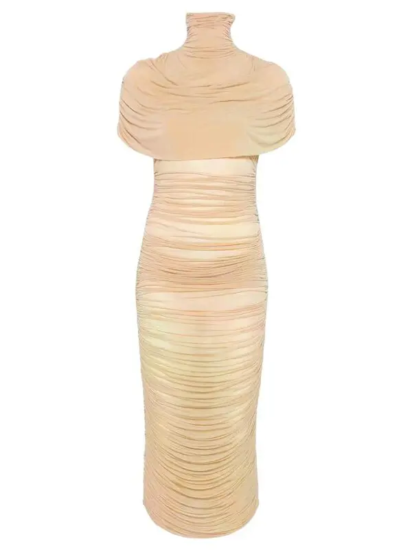 Magda Butrym Cape-effect Draped Midi Dress - Neutrals