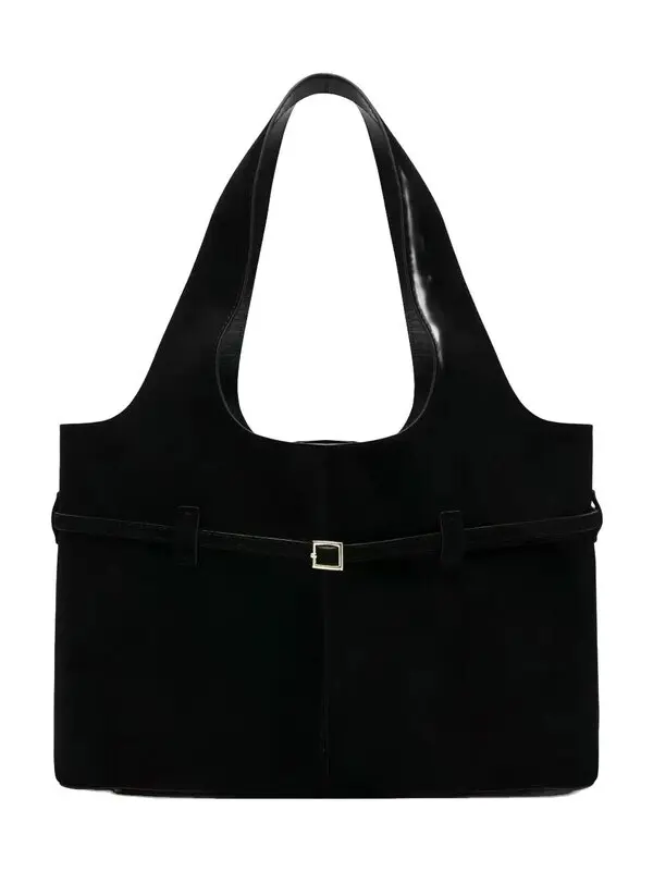 Manu Atelier Cambon Cabas Suede Tote Bag - Black