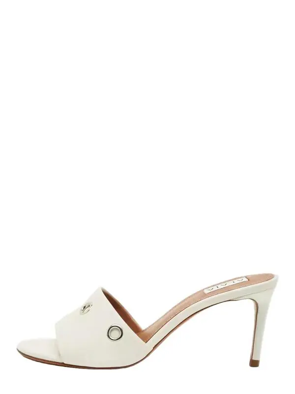 Alaïa Oeillets Leather Mules - White