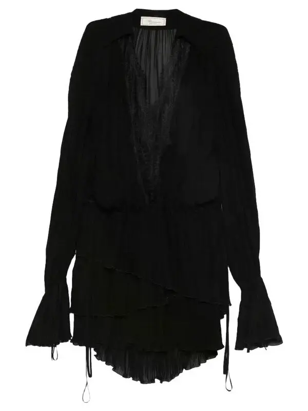 Blumarine Lace-trim Mini Dress - Black