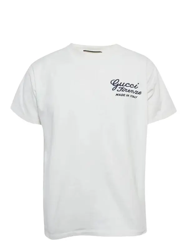 Gucci Firenze-embroidery T-shirt - White