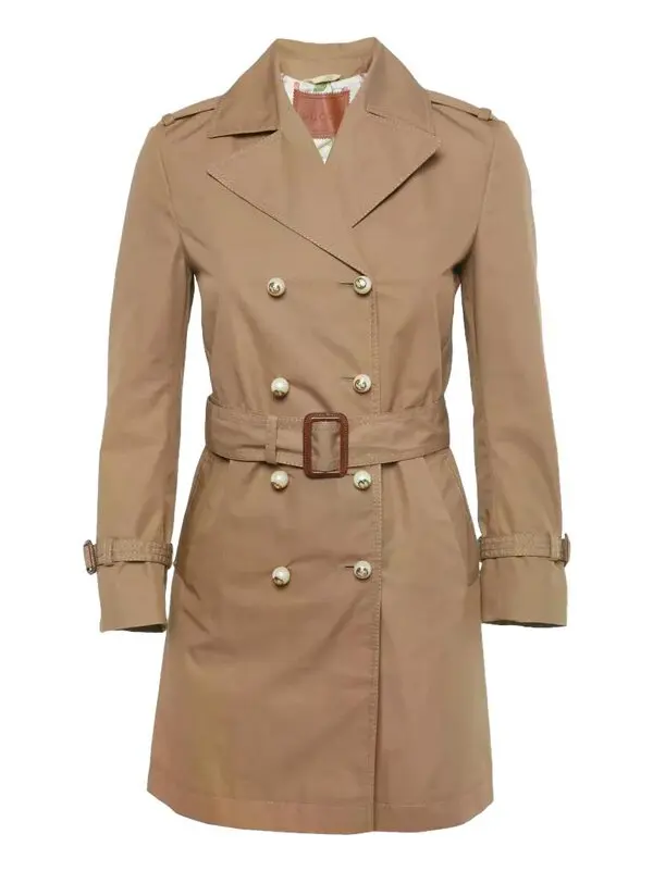 Gucci Button-fastening Belted Coat - Neutrals