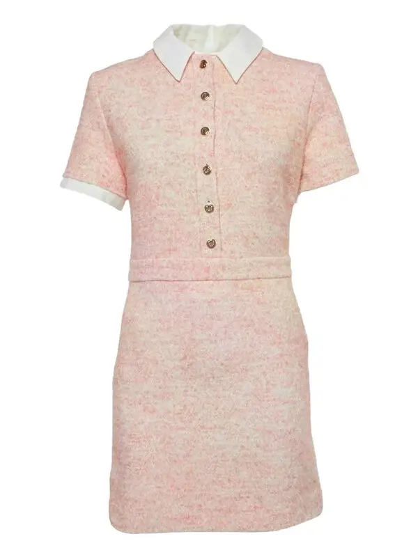 Maje Tweed Collar Mini Dress - Pink