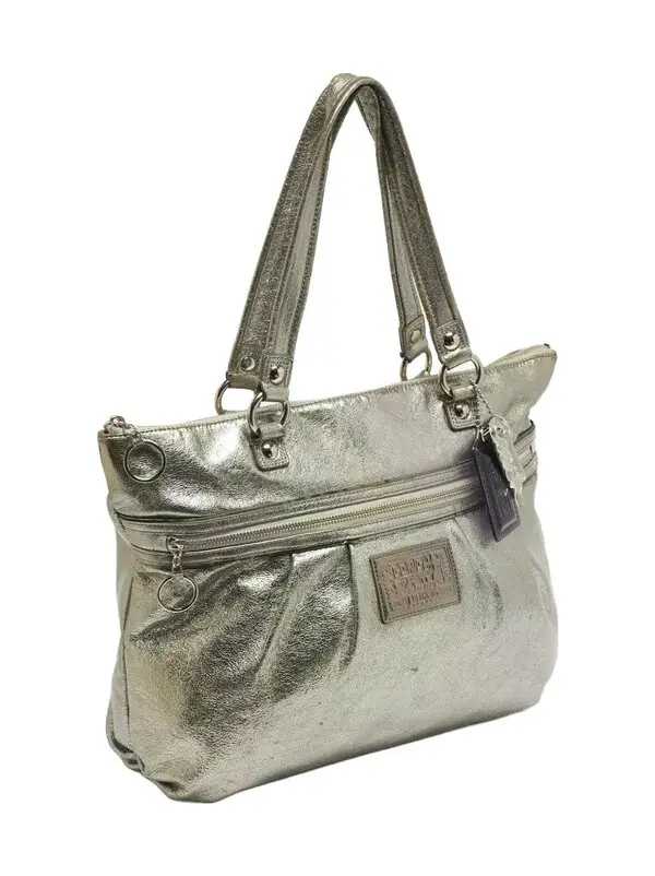COACH® Leather Zip Tote Bag - Silver