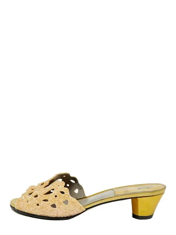 GINA Crystal-embellished Laser-cut Sandals - Neutrals