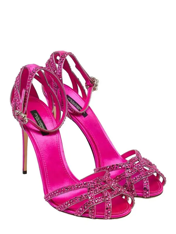 Dolce & Gabbana Embellished Open-toe Sandals - Pink