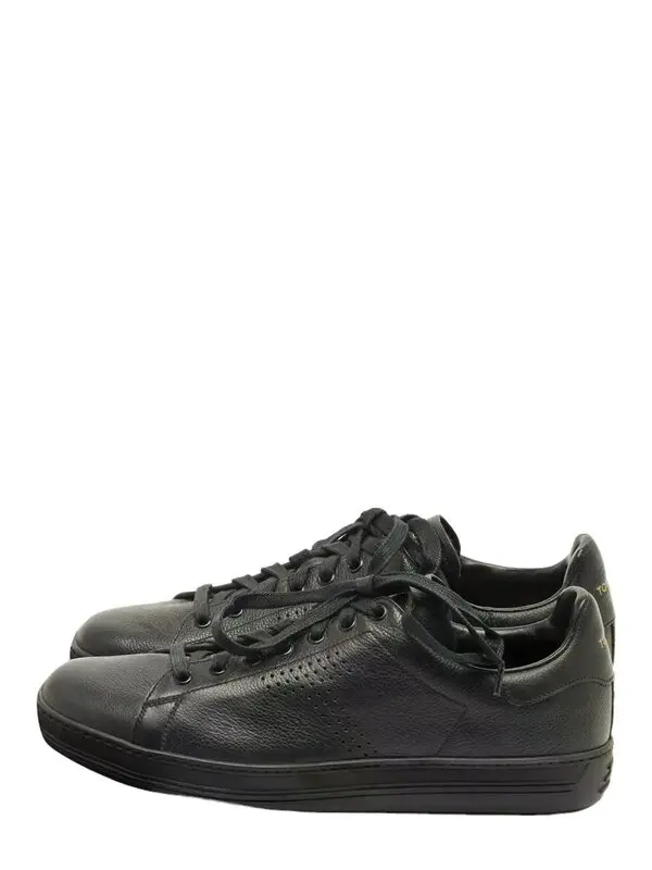 TOM FORD Leather Lace-up Sneakers - Black