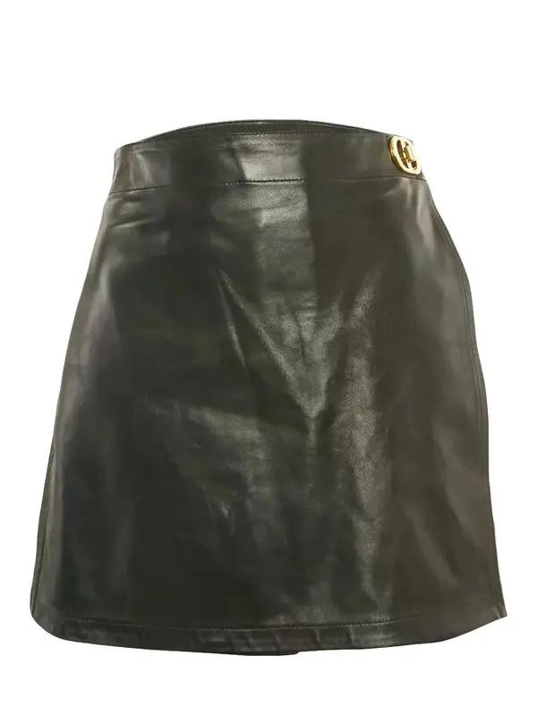 Dior Leather Logo Skort - Black