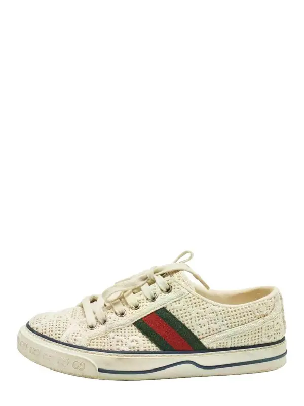 Gucci Crochet-detail Lace-up Sneakers - Neutrals