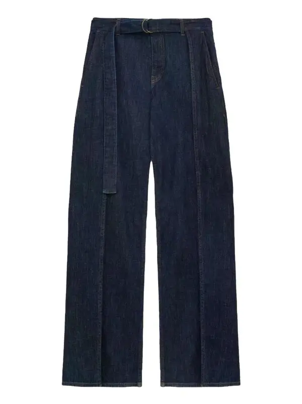 Loewe Belted Pleated Wide-leg Jeans - Blue