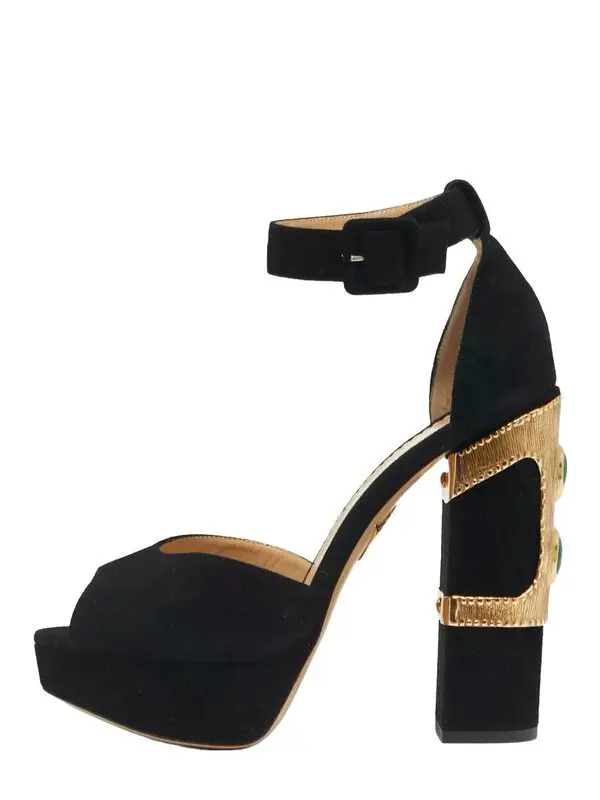 CHARLOTTE OLYMPIA Suede Sandals - Black