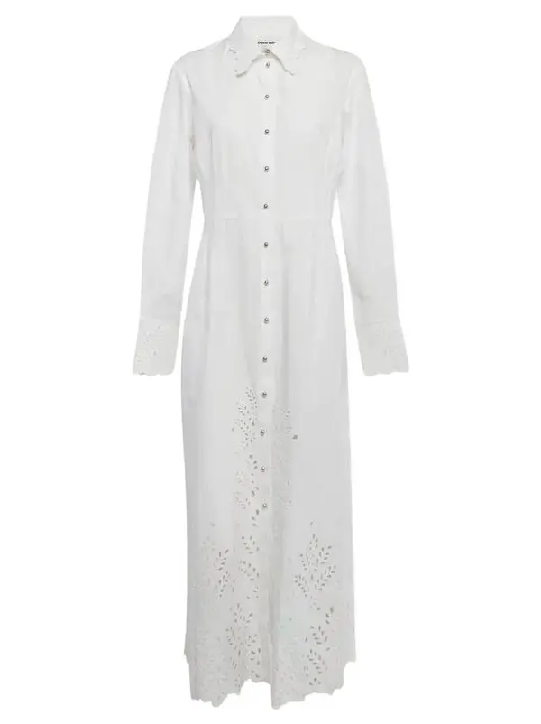 Rabanne Broderie-anglaise Midi Dress - White