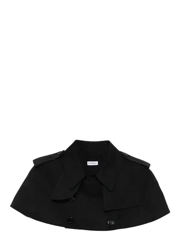 Burberry Collared Trench-style Cropped Jacket - Black