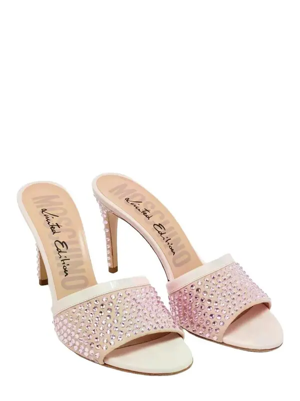Moschino Crystal-embellished Stiletto Sandals - Pink