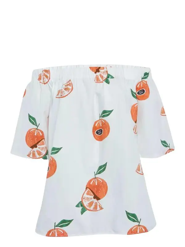 Max Mara Poplin Off-shoulder Top - White