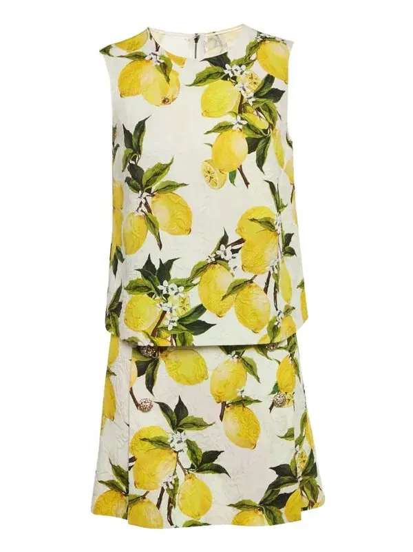 Dolce & Gabbana Sleeveless Lemon-print Skirt Set - Yellow