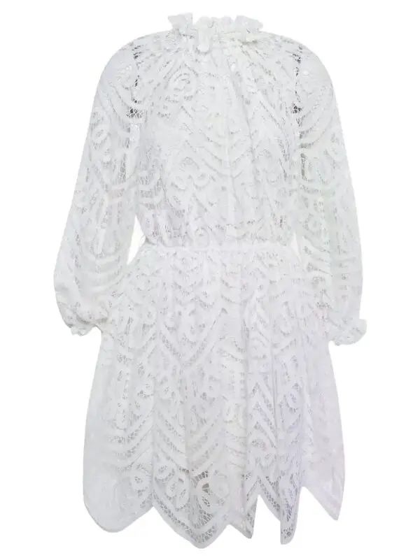 Zimmermann Laced Long-sleeve Mini Dress - White