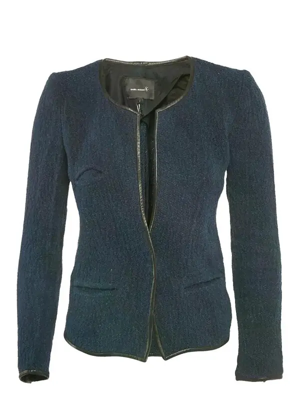 Isabel Marant Étoile Tweed Jacket With Leather Trim - Blue