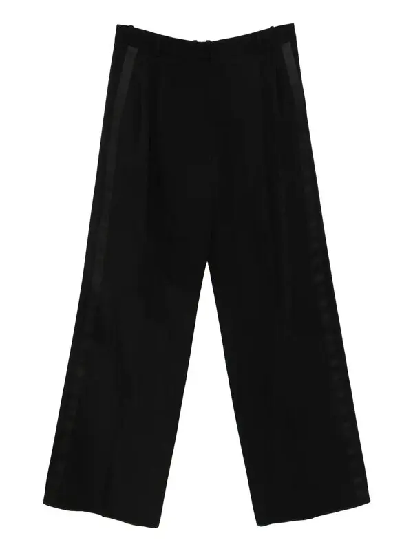 Saint Laurent Wide-leg Grain De Poudre Trousers - Black