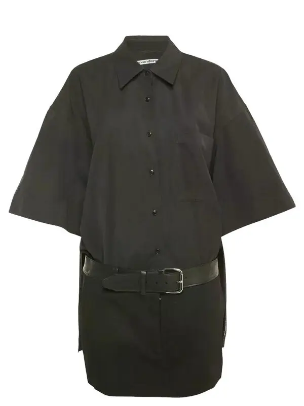 Alexander Wang Short-sleeved Belted Shirtdress - Black