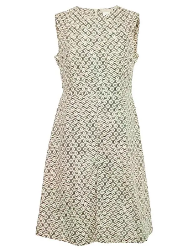 Max Mara Printed Cotton Mini Dress - Neutrals