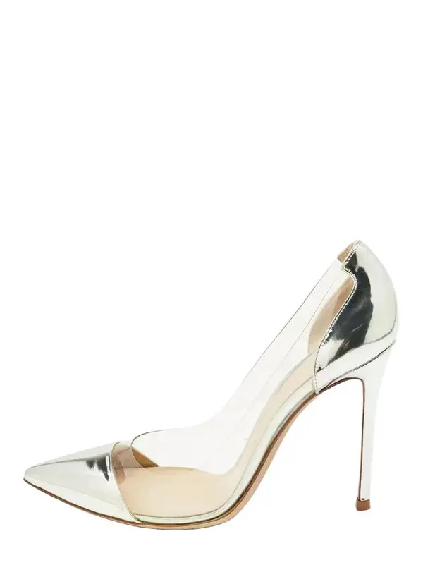 GIANVITO ROSSI Point-toe Stiletto Heeled Pumps - Silver