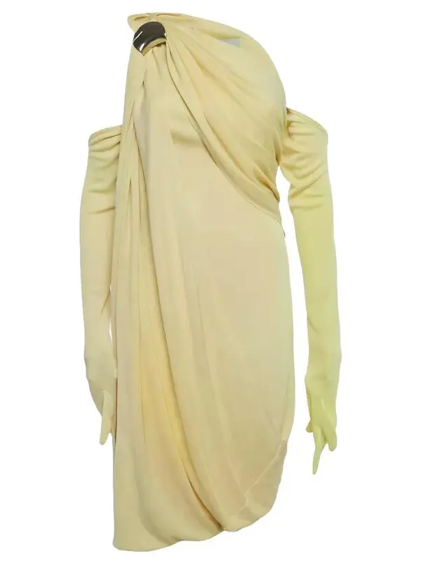 CHATS BY C.DAM Draped One-shoulder Dress - Yellow