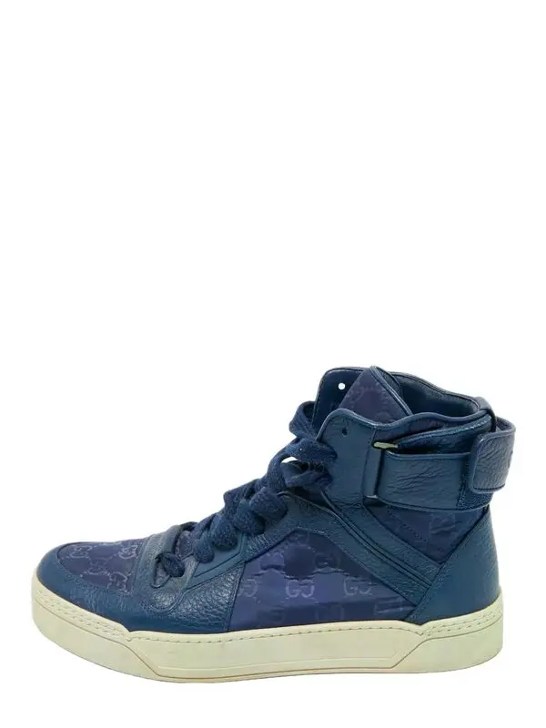 Gucci Ssima High-top Leather Sneakers - Blue