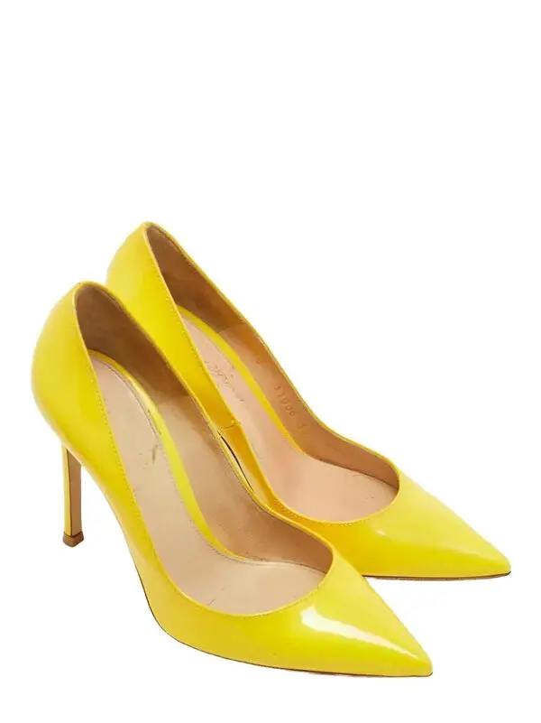 GIANVITO ROSSI Leather Stiletto Pumps - Yellow