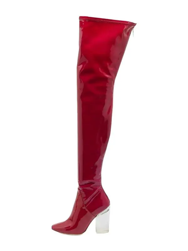 Dior Leather Thigh-high Boots - Red