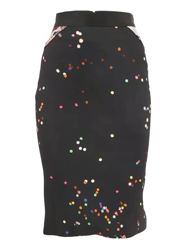 Givenchy Crepe Dots Midi Skirt - Black