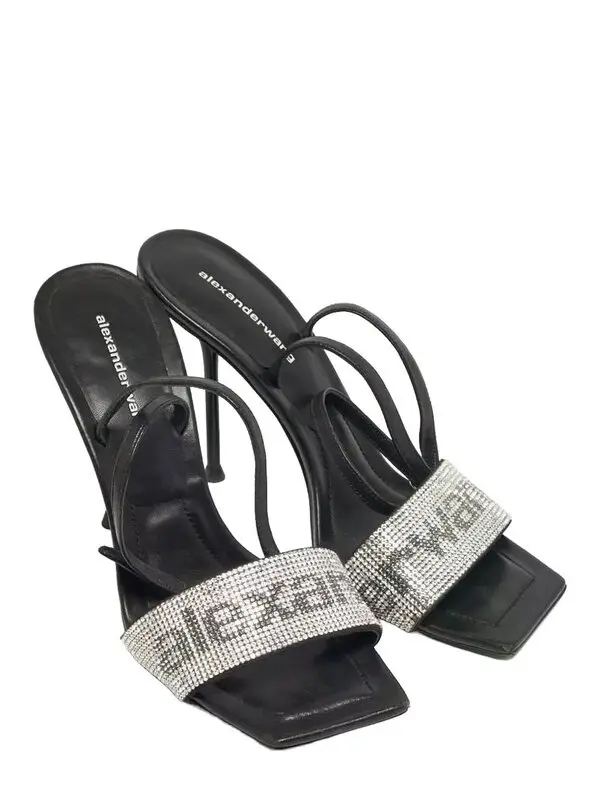 Alexander Wang Julie Crystal-strap Leather Sandals - Black