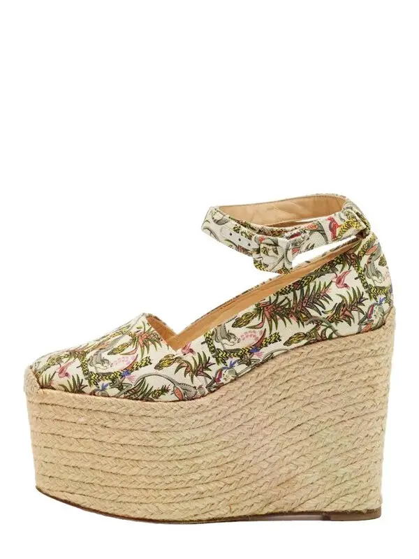 CHRISTIAN LOUBOUTIN Dehia Woven Wedge Espadrilles - Neutrals