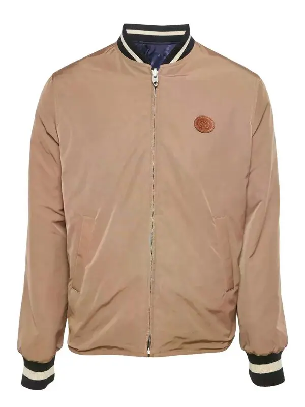 Gucci Jumbo Gg Zip-fastening Reversible Jacket - Neutrals