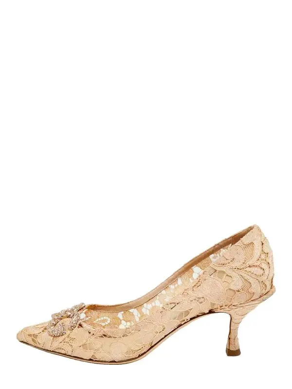 Dolce & Gabbana Lace Hardware Stiletto Pumps - Neutrals