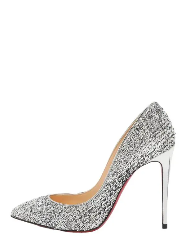 CHRISTIAN LOUBOUTIN Pigalle Follies Pointed Pumps - Silver