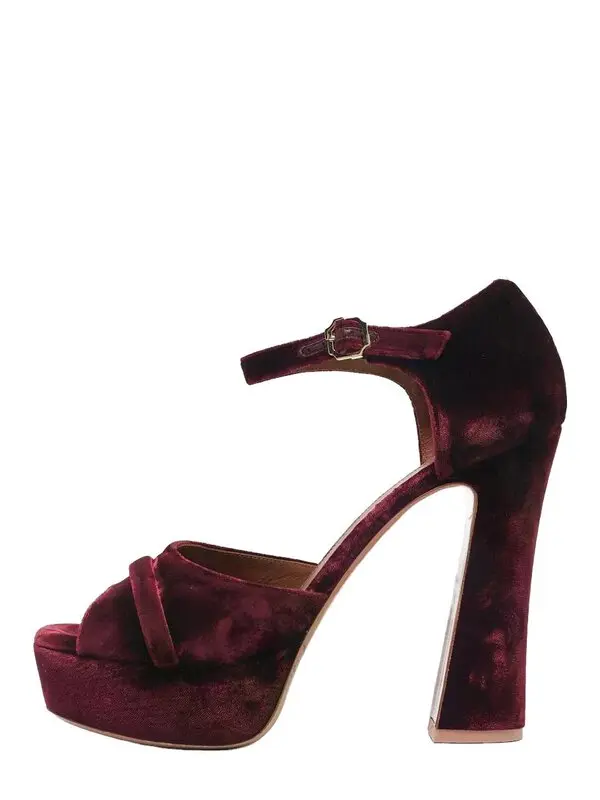 MALONE SOULIERS Velvet Platform Sandals - Red