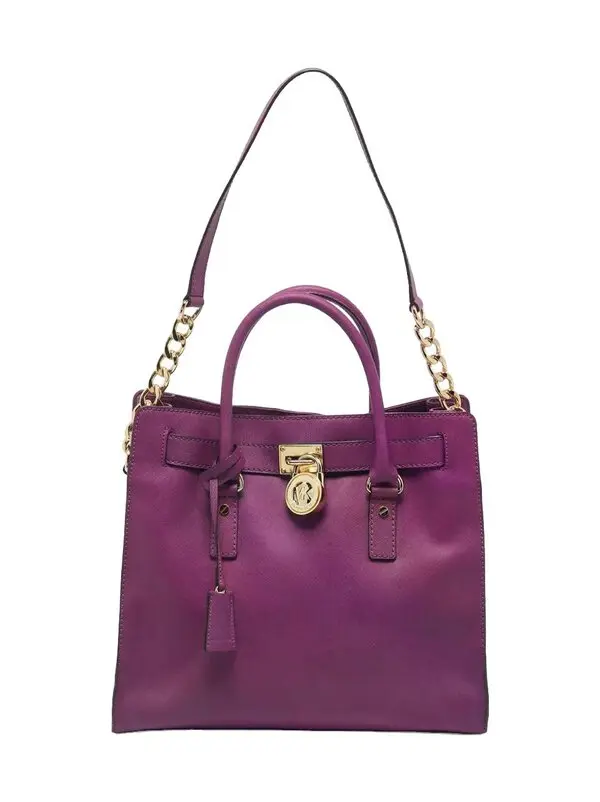 Michael Kors Vintage Leather Lock Tote Bag - Purple