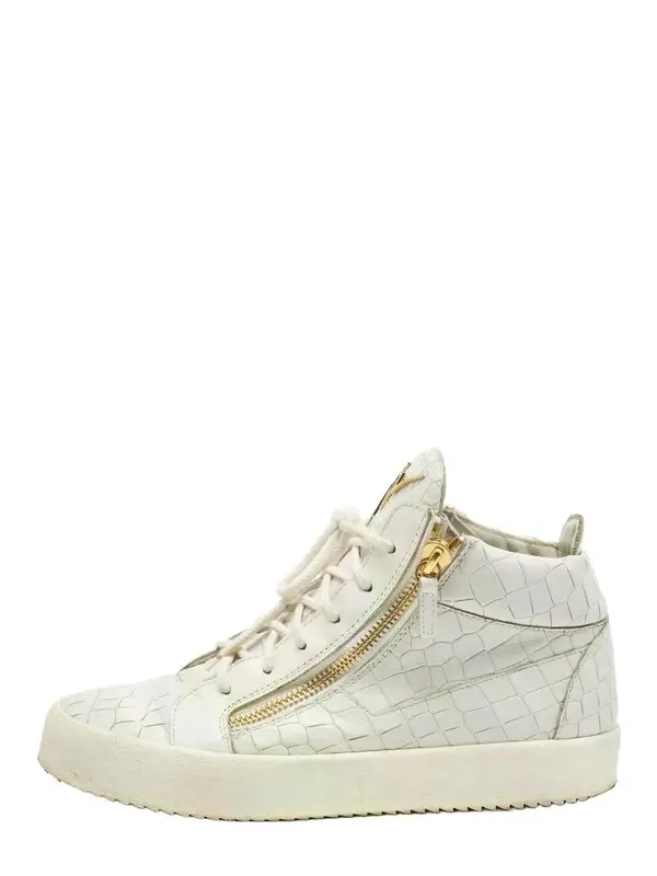 GIUSEPPE ZANOTTI Kriss Embossed Leather Sneakers - White