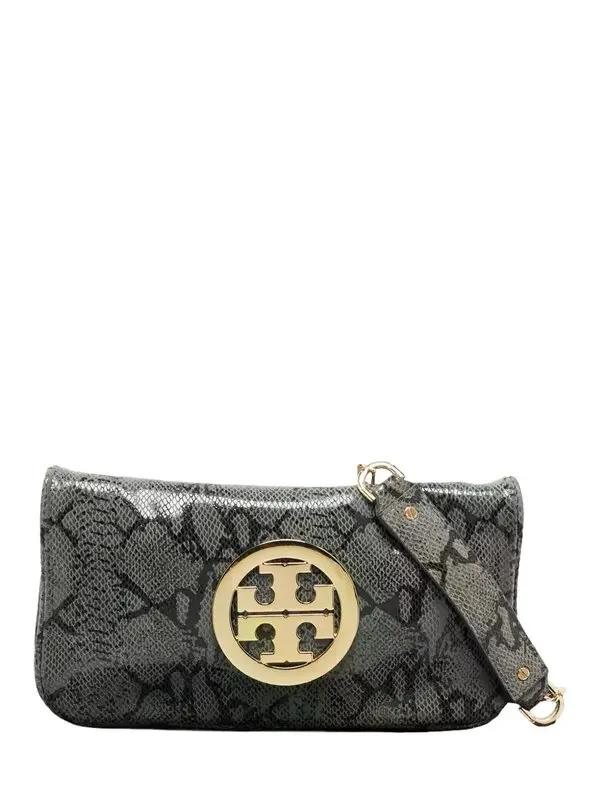 Tory Burch Python Suede Shoulder Bag - Grey
