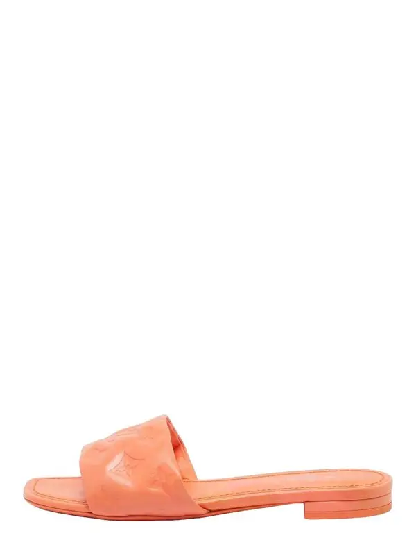 LOUIS VUITTON Monogram-embossed Leather Sandals - Orange
