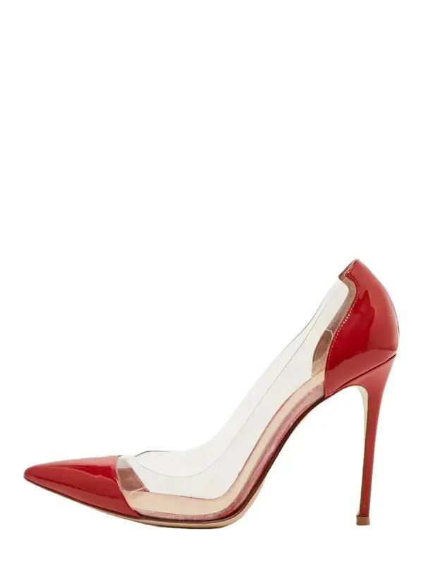 GIANVITO ROSSI Plexi Pointed-toe Pumps - Red