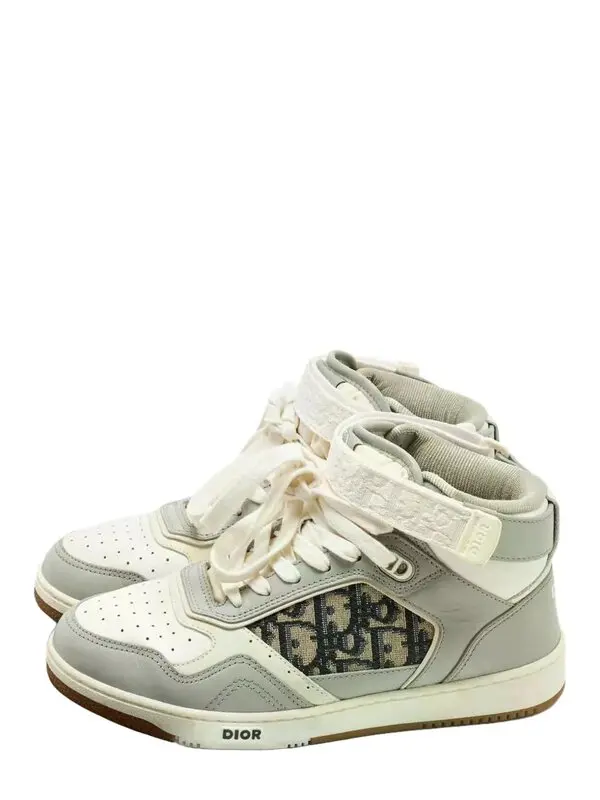 Dior B27 Leather High-top Sneakers - White