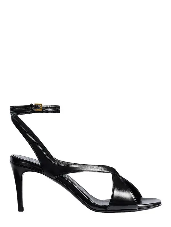 Khaite Liria Ankle Strap Sandal 75 - Black
