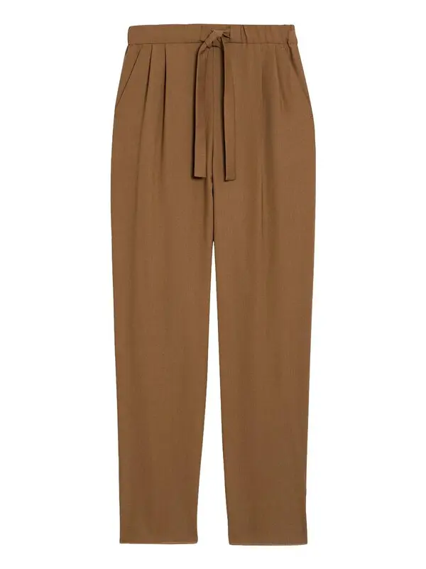 Max Mara Ederre Wool, Mohair And Silk-blend Tapered Pants - Light Brown