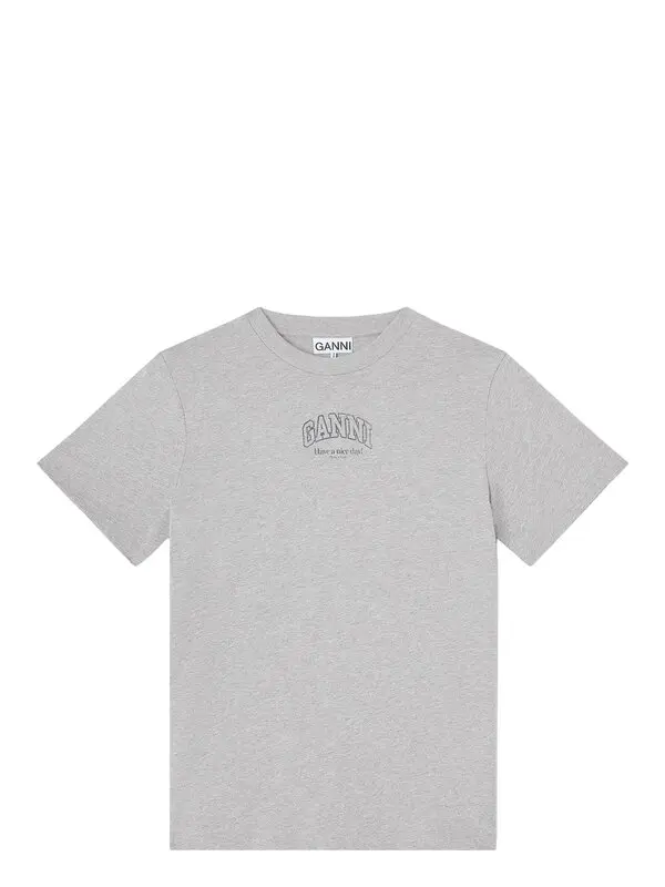 GANNI T-shirt With Logo - Grey